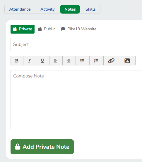 Creating and Sending Notes